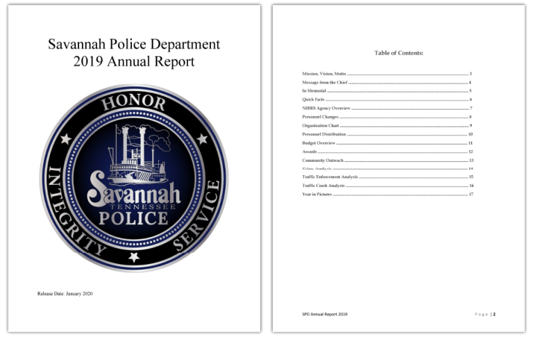 Savannah Police Department Annual Reports