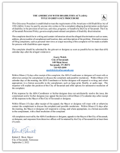 ADA Notice and Grievance Procedure